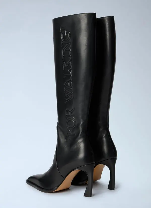 Off-White Leather For Walking Loop Boots