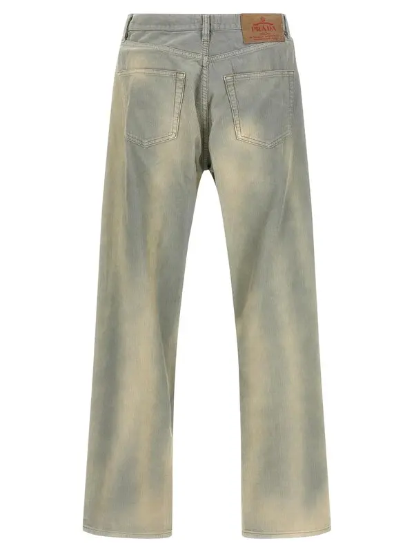 Prada Stonewashed Corduroy Trousers - Blue
