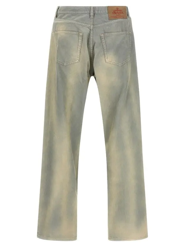 Prada Stonewashed Corduroy Trousers - Blue