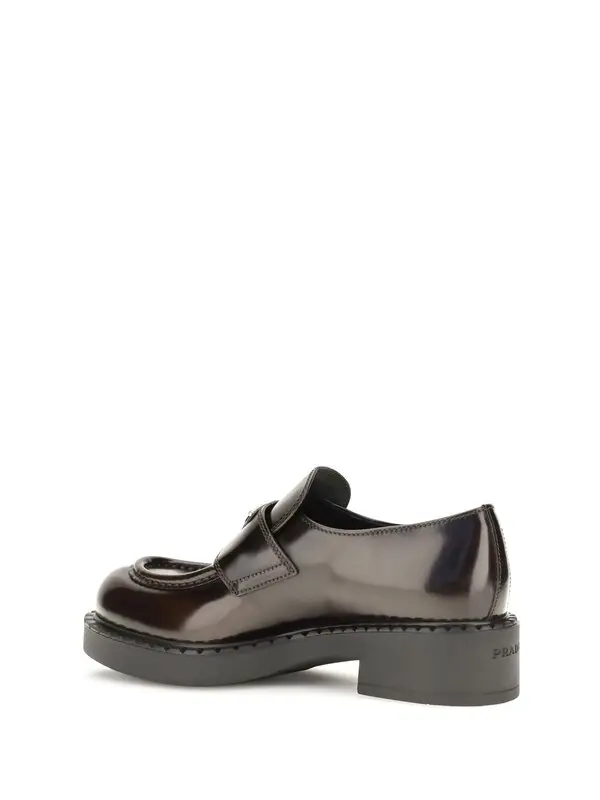Prada Leather Logo Loafers