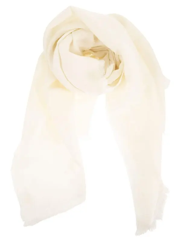 Max Mara Mxavetusta Stole With Jacquard Logo - White