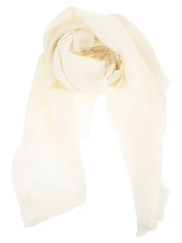Max Mara Mxavetusta Stole With Jacquard Logo - White