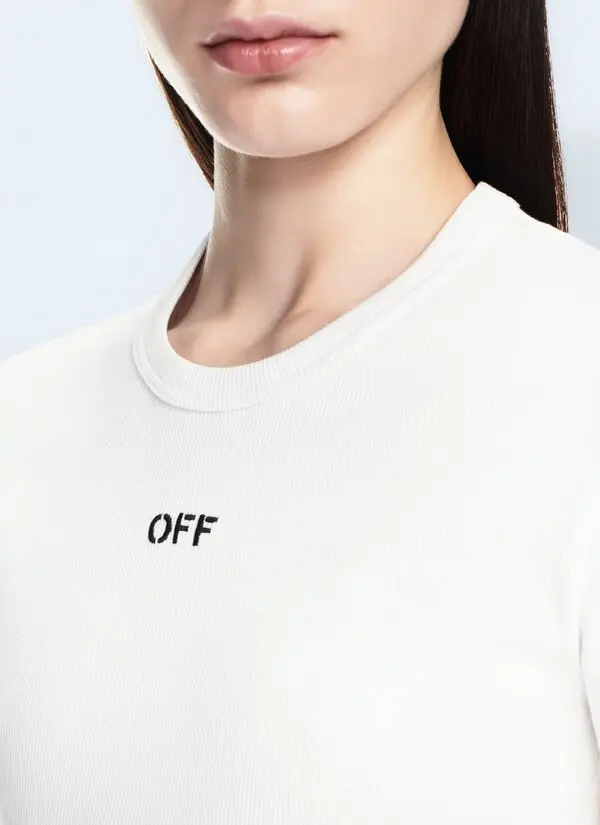 Off-White Off Stamp Ribbed T-shirt