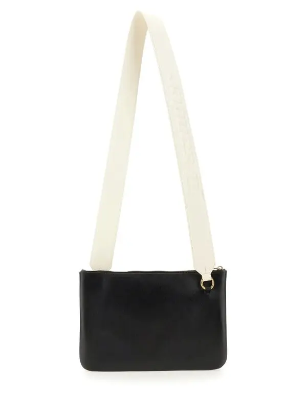 JIL SANDER Leather Link Shoulder Bag - Black