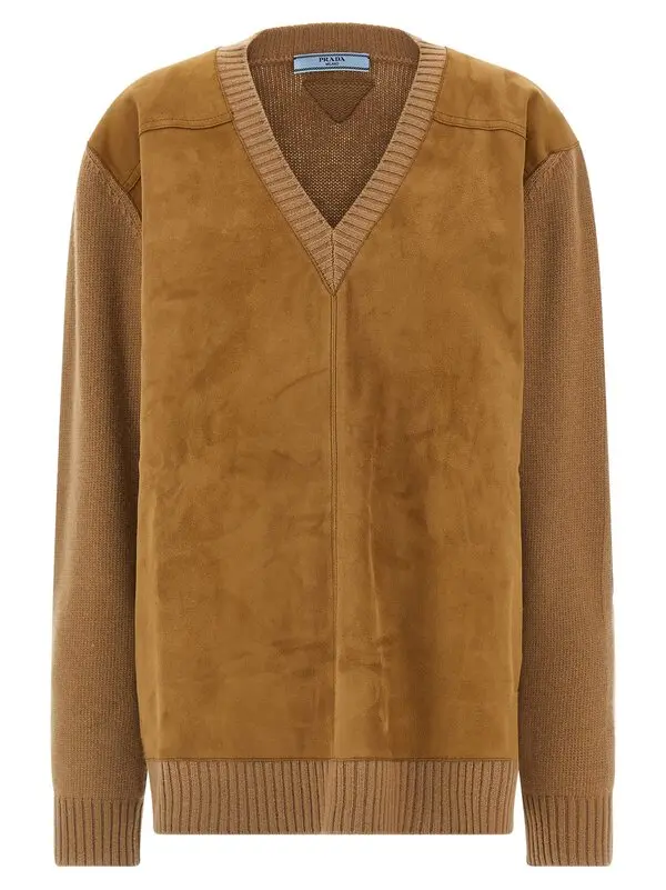 Prada Suede Sweater - Brown