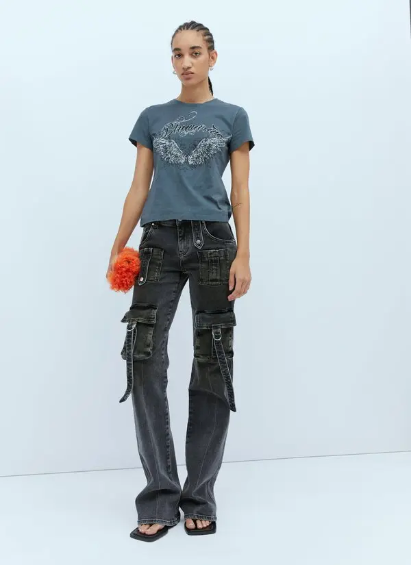Blumarine Graphic Logo T-shirt - Black
