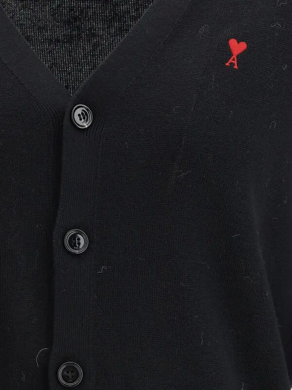 AMI Paris De Coeur Cardigan - Black