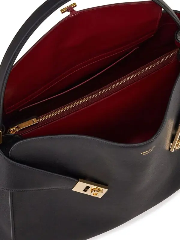 FERRAGAMO Hug Medium Leather Shoulder Bag - Multicolor