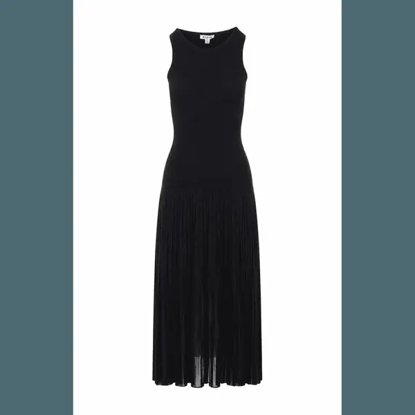 Alaïa Pleated Sheer Dress - Black