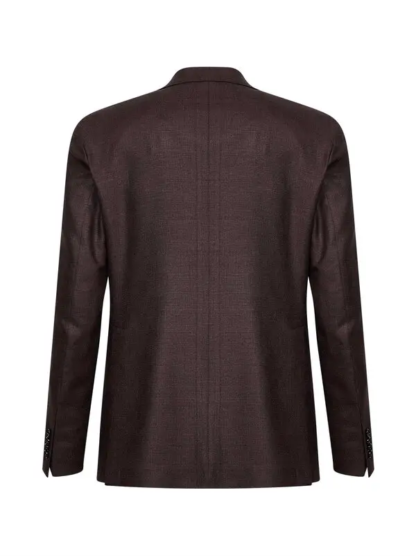 Tagliatore Dark Brown Silk And Wool Vesuvio Double-breasted Blazer