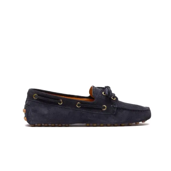 TOD'S Suede Gommino Boat Loafers - Blue