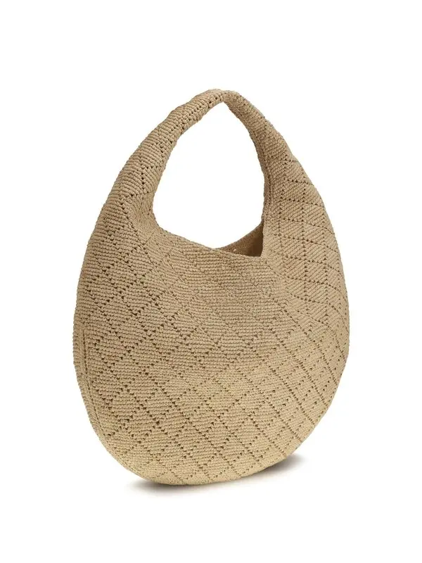 Saint Laurent Icare Hobo Bag In Raffia - Cream