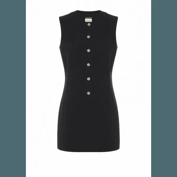 Saint Laurent Crystal-embellished Mini Dress - Black