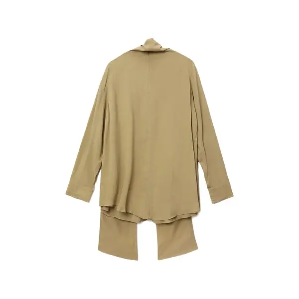 TOTEME Scarf Detailing Mock Neck Blouse - Cream