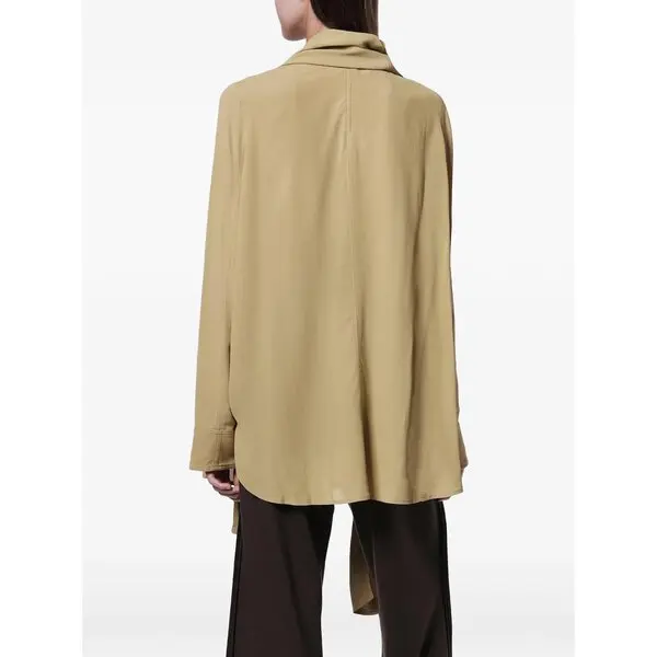 TOTEME Scarf Detailing Mock Neck Blouse - Cream