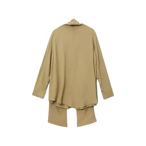 TOTEME Scarf Detailing Mock Neck Blouse - Cream
