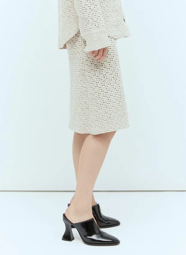 Bottega Veneta Cotton Knit Midi Skirt - Cream