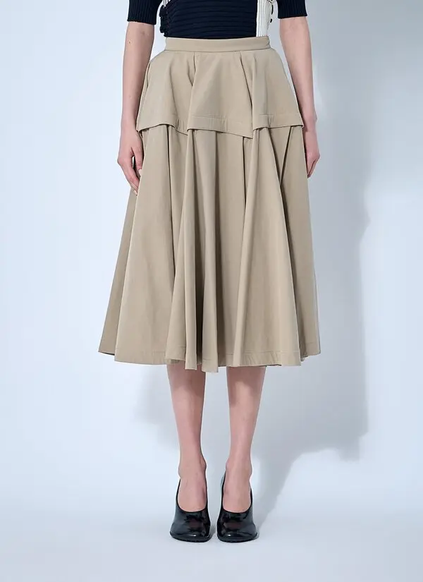 Bottega Veneta Gathered Midi Skirt