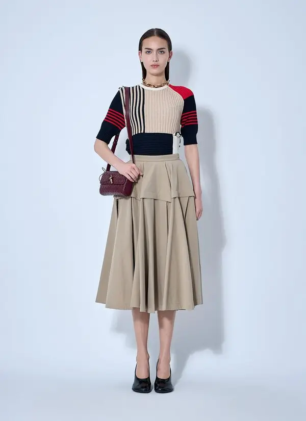 Bottega Veneta Gathered Midi Skirt