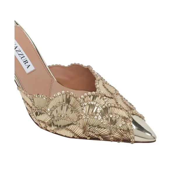AQUAZZURA Ce Soir Pump Mules - Gold