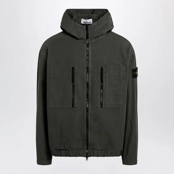 Stone Island Anthracite Grey Cotton Zip-up Jacket - Gray