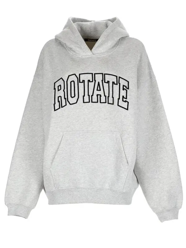 ROTATE BY BIRGER CHRISTENSEN Organic Cotton Hoodie With Logo - Gray