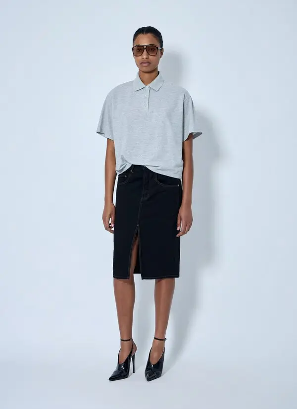 Saint Laurent Denim Midi Skirt