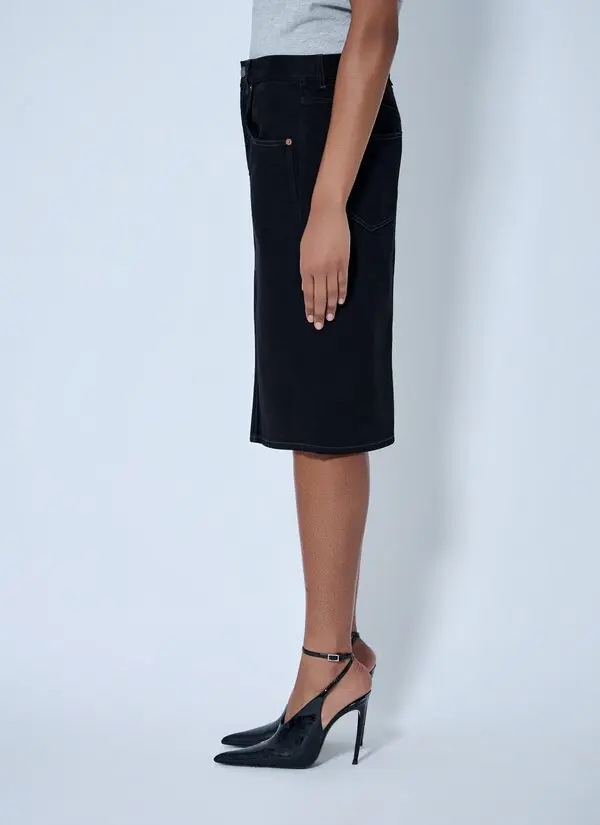 Saint Laurent Denim Midi Skirt