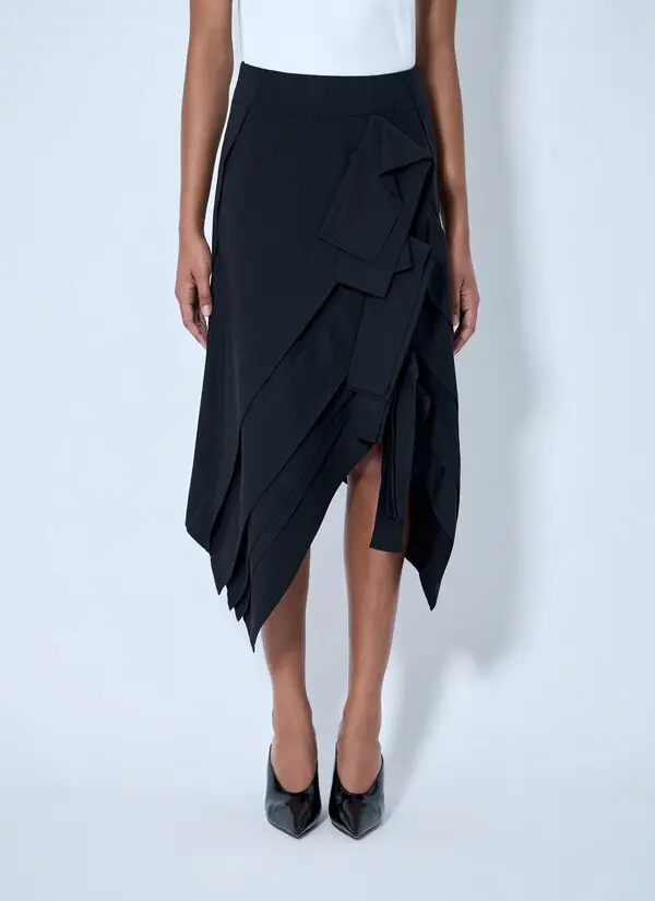 Bottega Veneta Asymmetric Layered Skirt - Black