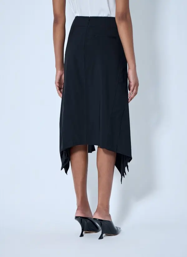 Bottega Veneta Asymmetric Layered Skirt - Black