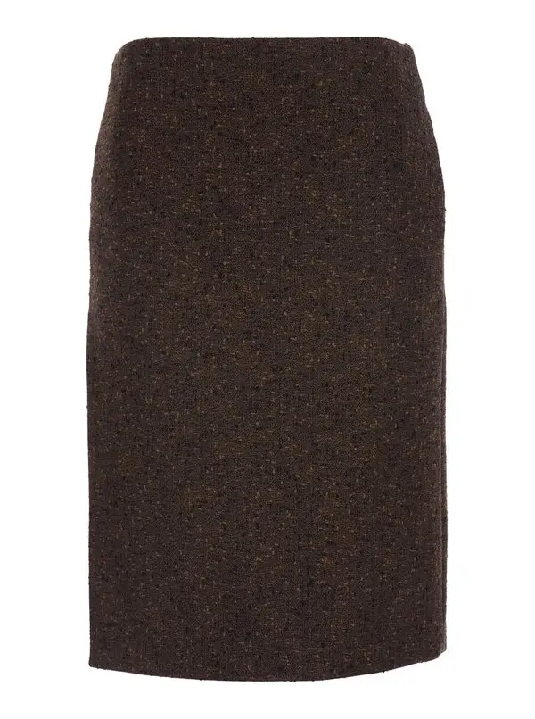 Gucci Brown Skirt With Side-closure In Buttoned Wool - Multicolor