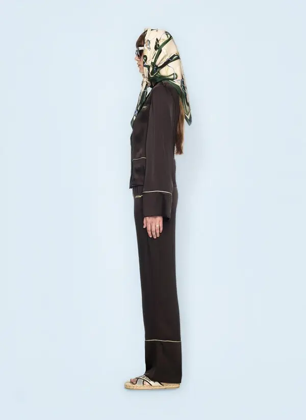 Off-White Satin Shirt - Black