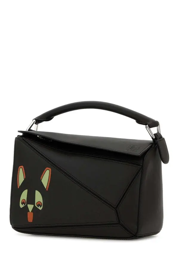 Loewe Dark Leather Small Puzzle Handbag