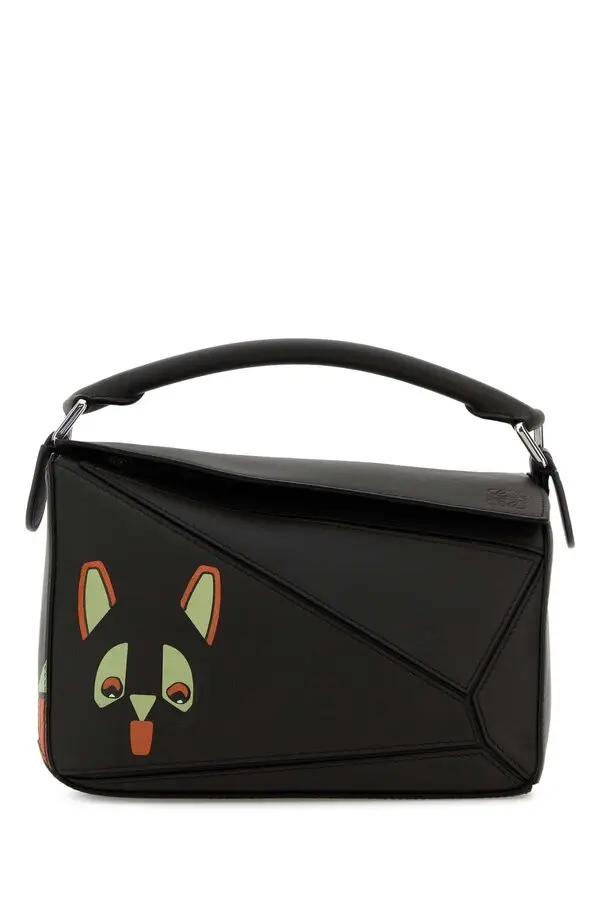 Loewe Dark Leather Small Puzzle Handbag - Brown