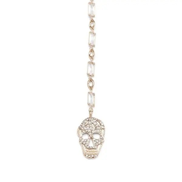 Alexander McQueen Zirconia Embellished Drop Necklace