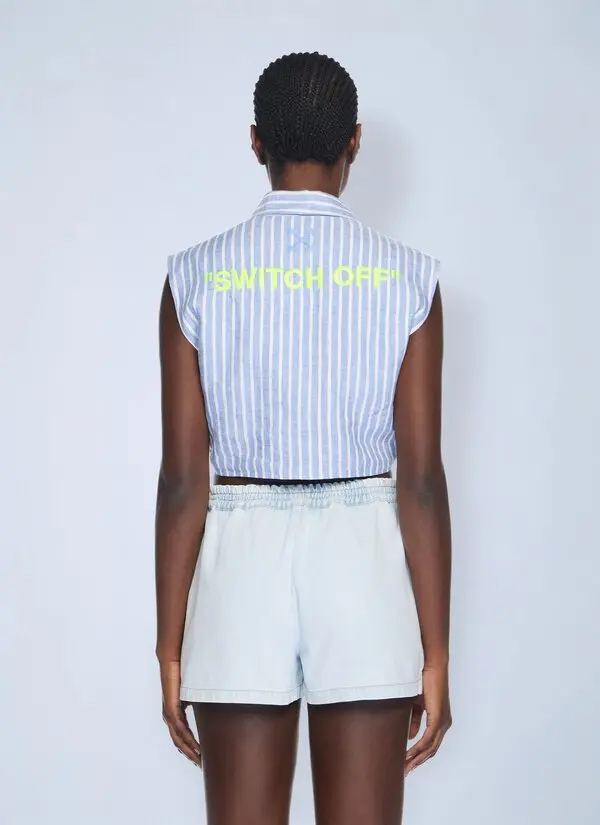 Off-White Striped Sleeveless Shirt