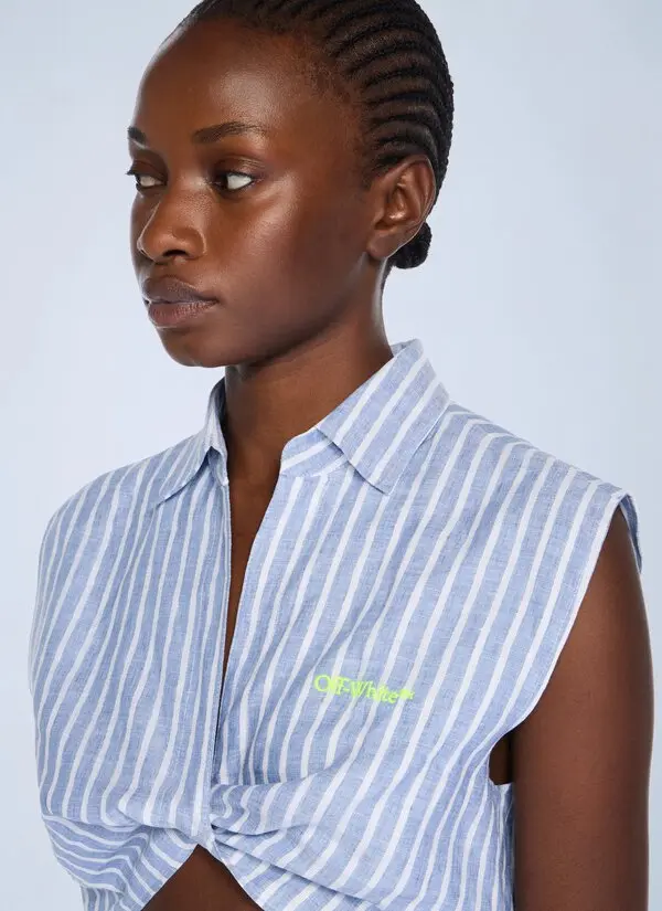 Off-White Striped Sleeveless Shirt