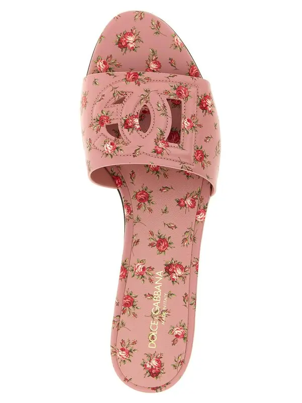 Dolce & Gabbana Leather Slides - Pink