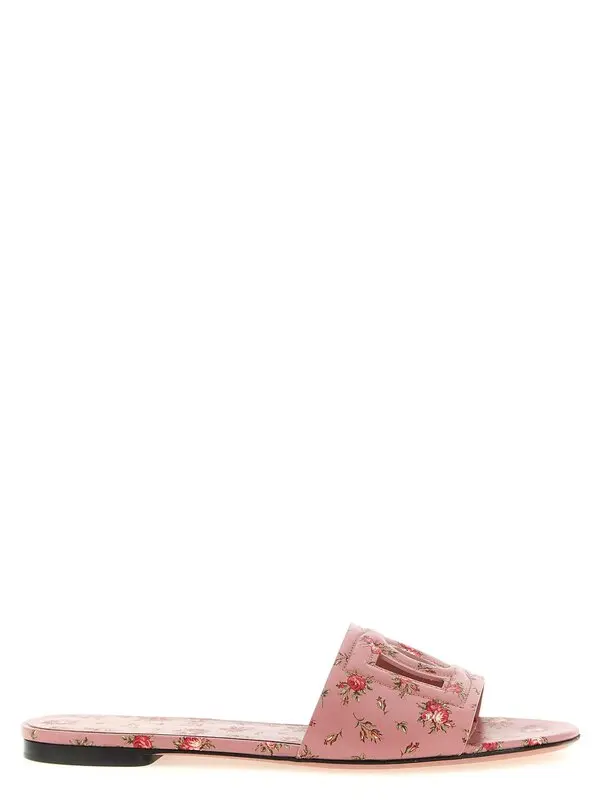 Dolce & Gabbana Leather Slides - Pink