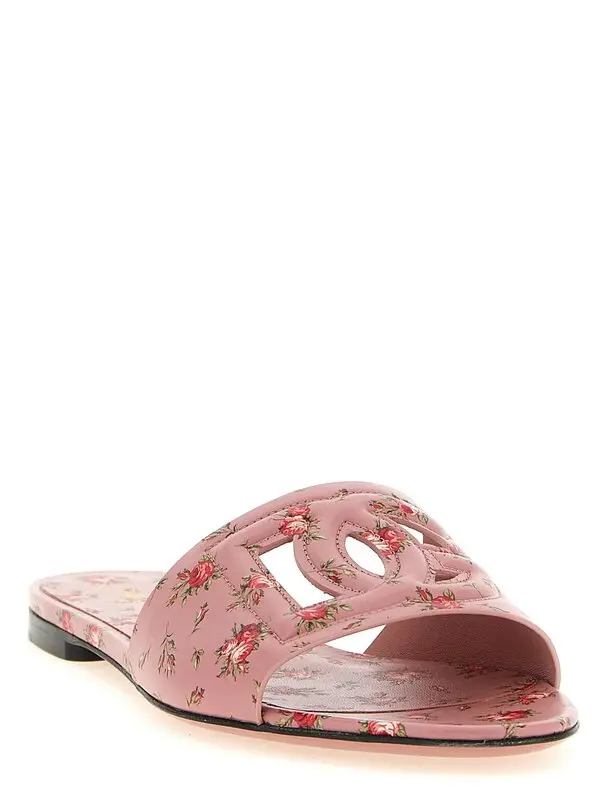 Dolce & Gabbana Leather Slides - Pink