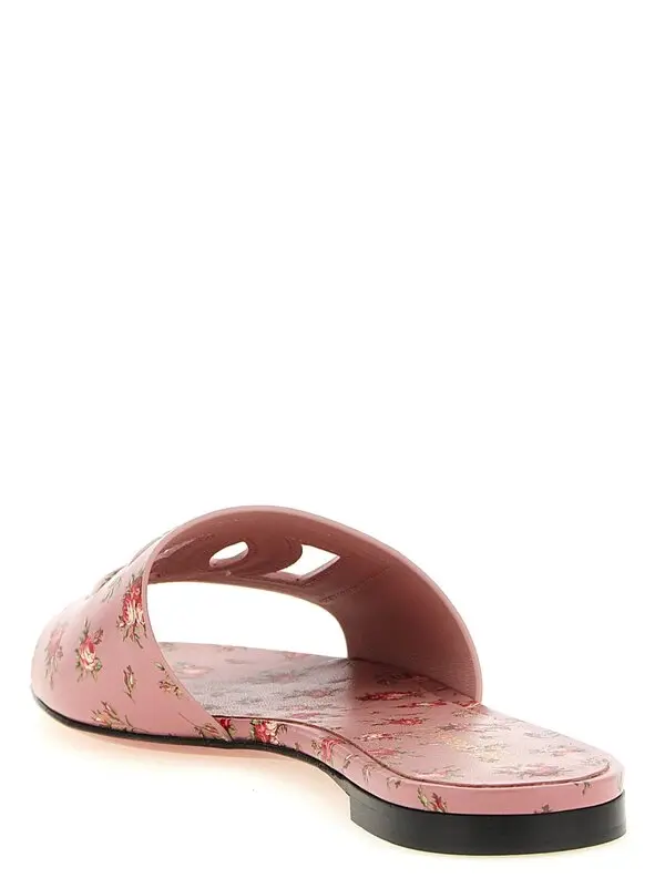 Dolce & Gabbana Leather Slides - Pink