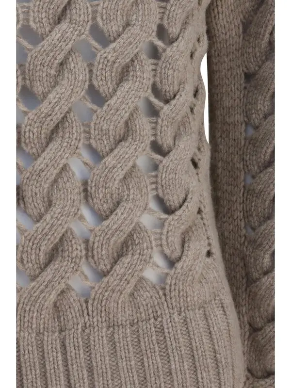 P.a.r.o.s.h Perforated Turtleneck Sweater - Cream