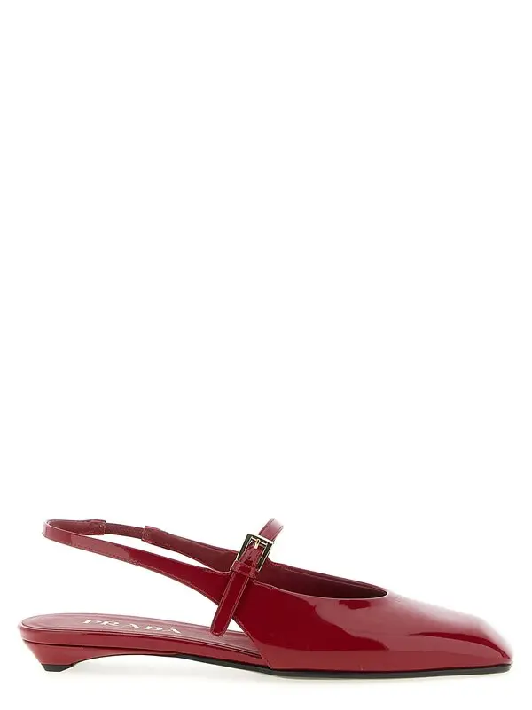 Prada Patent Leather Slingback - Red