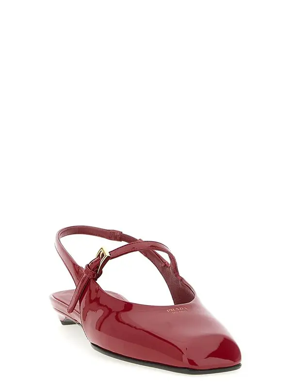 Prada Patent Leather Slingback - Red