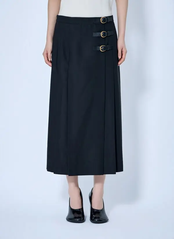 Chloé Virgin Wool Skirt With Buckles