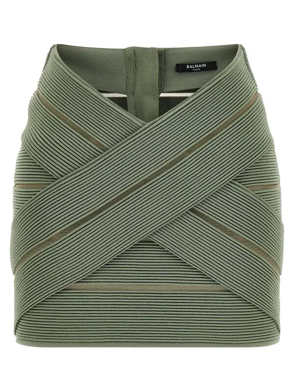 Balmain V-shaped Waist Skirt