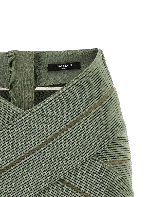 Balmain V-shaped Waist Skirt