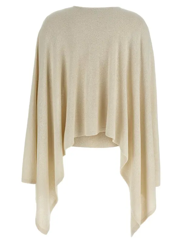 TOTEME Knitted Silk Cape Sweater - Cream
