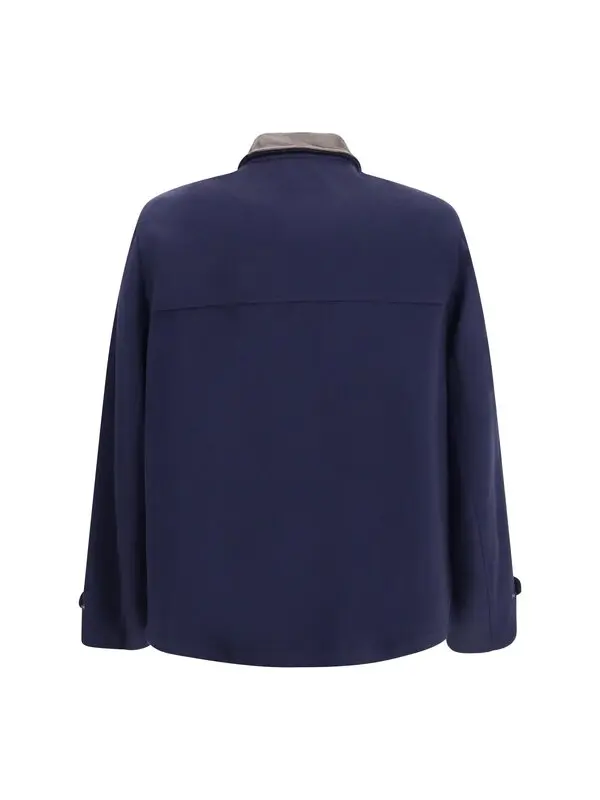 Brunello Cucinelli Virgin Wool Jacket With Nappa Inserts