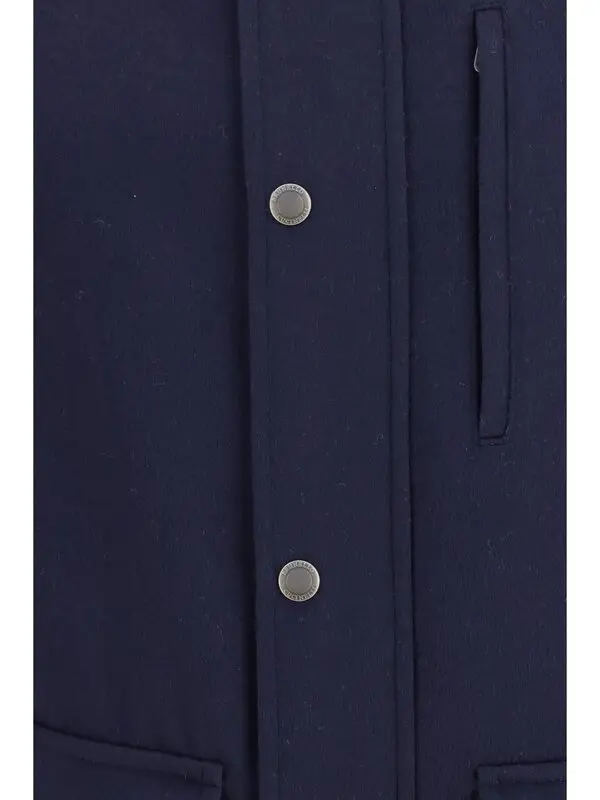 Brunello Cucinelli Virgin Wool Jacket With Nappa Inserts